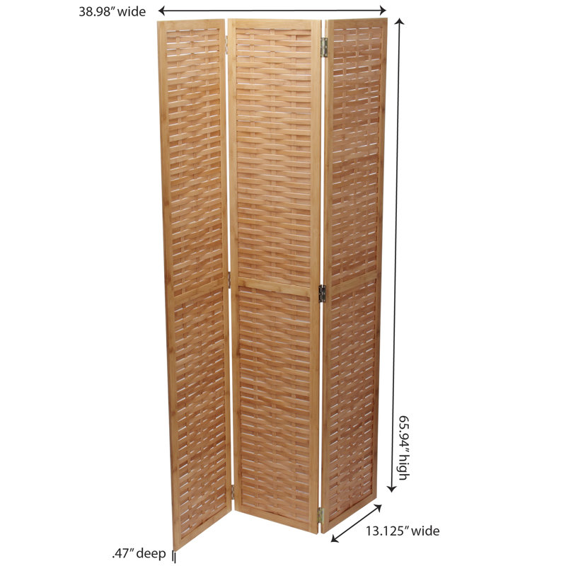 Bay Isle Home Weimer 39.38'' W x 65.94'' H 3 - Panel Solid Wood Folding Room Divider & Reviews ...